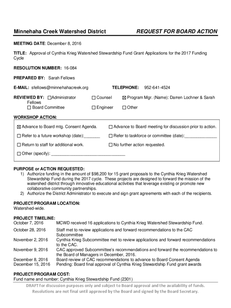 Fillable Online Local Watershed District has 100k in Grants up for Grabs Fax Email Print - pdfFiller
