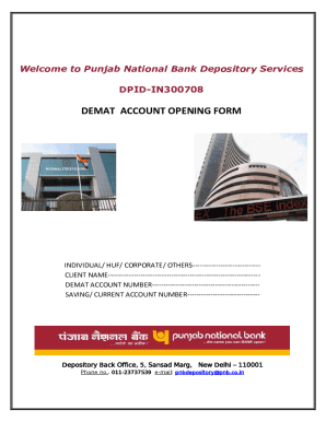 Fillable Online management ind Pnb Demat Account Opening Application Form Fax Email Print ...