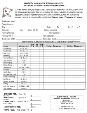 Minnesota High School Rodeo Association: Home Doc Template | pdfFiller