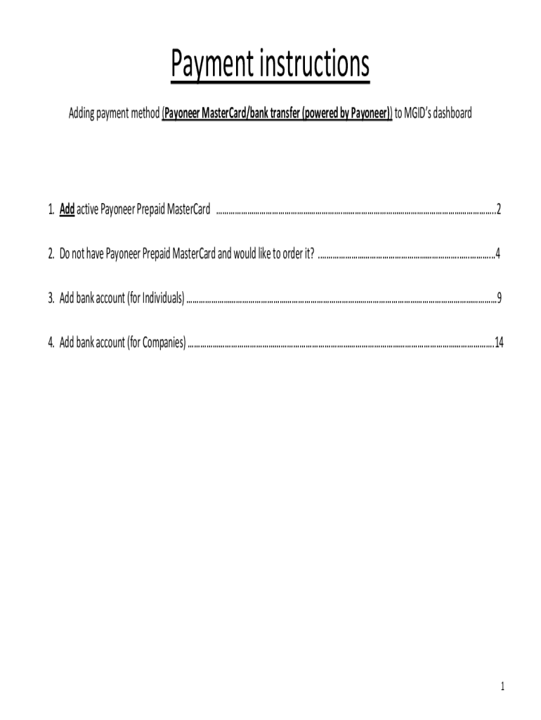 Fillable Online Payoneer: Payment platform for cross-border digital ...