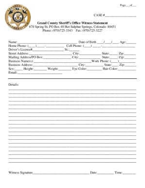 Fillable Online Pryor Police Department Voluntary Statement Case Fax ...