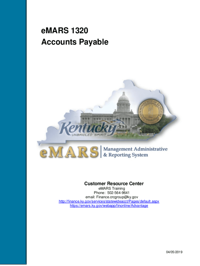 Fillable Online finance ky eMARS Forms - Finance and Administration ...
