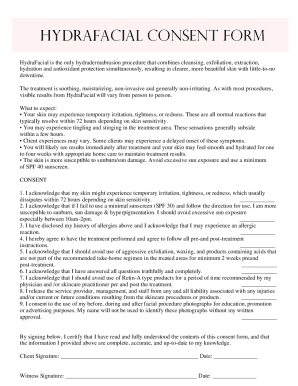 Fillable Online HydraFacial treatment Consent form Fax Email Print - pdfFiller
