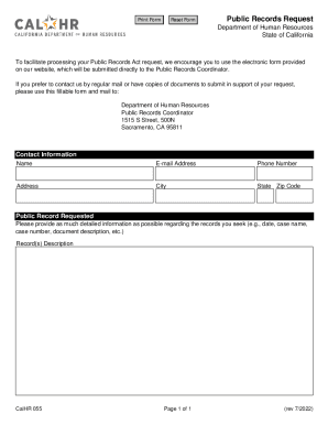 Fillable Online Online Public Records Act Request Form Fax Email Print ...