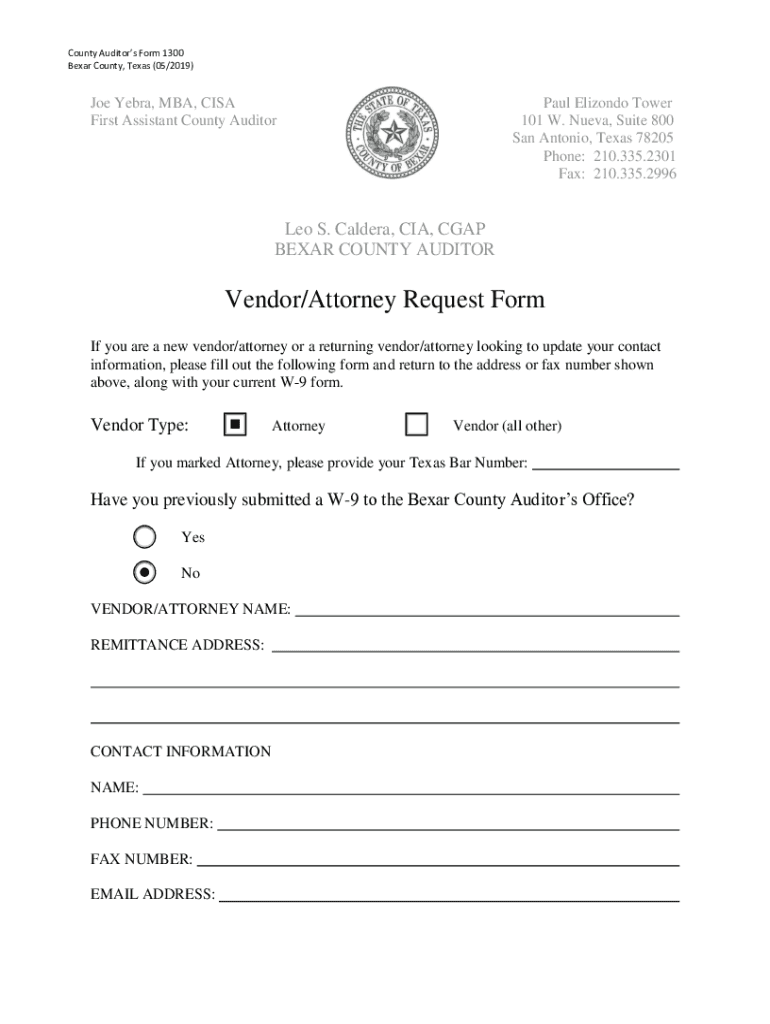 Fillable Online Vendor/Attorney Request Form Fax Email Print - pdfFiller