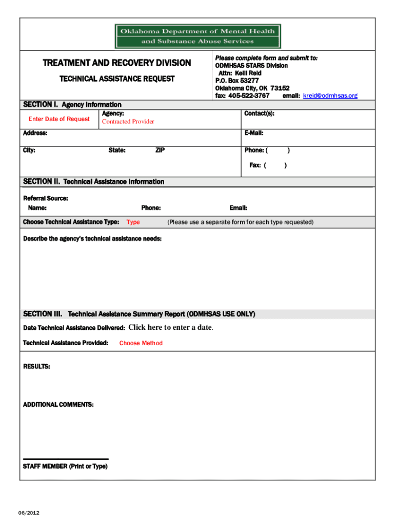 Fillable Online treatment-recovery-ta-request-form-7-2-12.pdf Fax Email ...