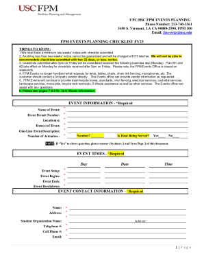Fillable Online fpm events planning checklist fy23 Fax Email Print - pdfFiller