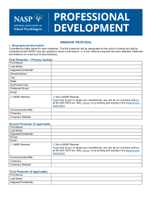 Fillable Online WEBINAR PROPOSAL Fax Email Print - pdfFiller