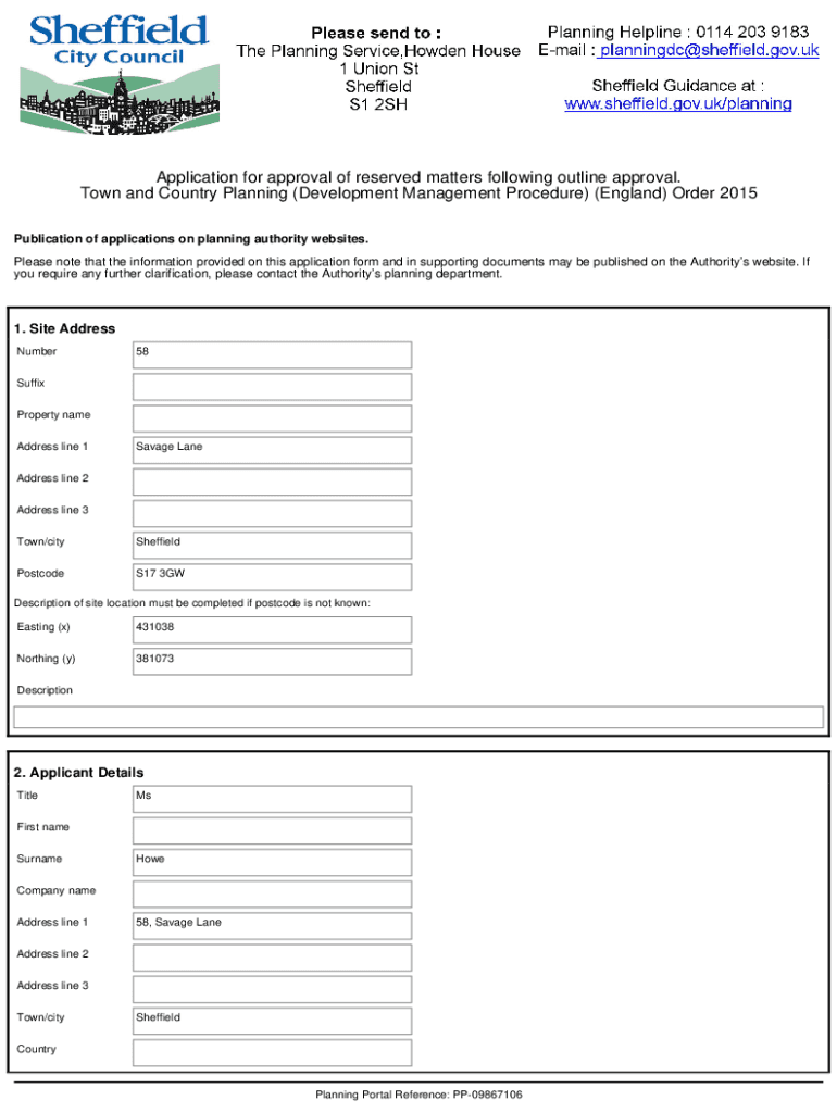 Fillable Online 6 - Application for Outline Planning Permission with ...