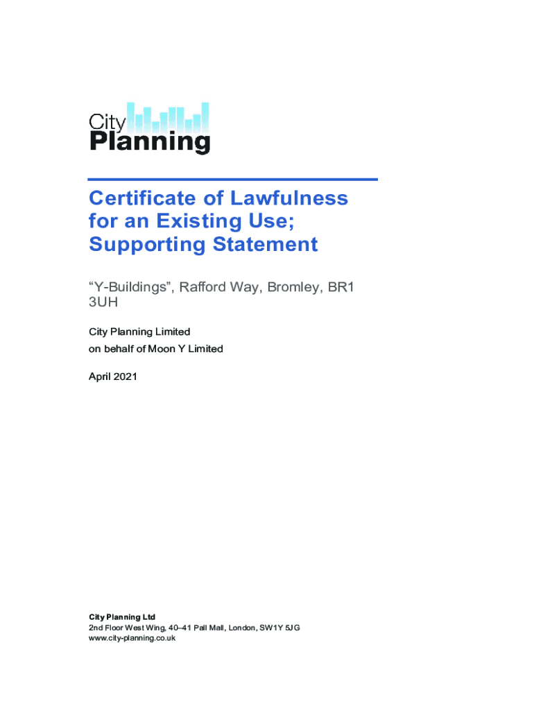 Fillable Online Certificate of Lawfulness for an Existing Use ...