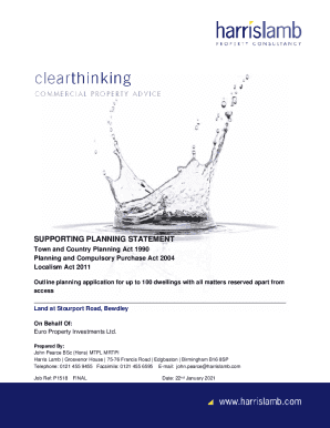 Fillable Online SUPPORTING PLANNING STATEMENT Fax Email Print - pdfFiller