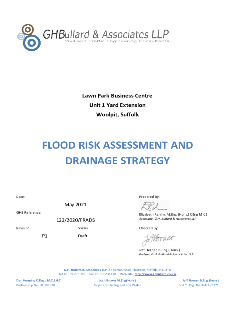 Fillable Online flood risk assessment and drainage strategy Fax Email ...