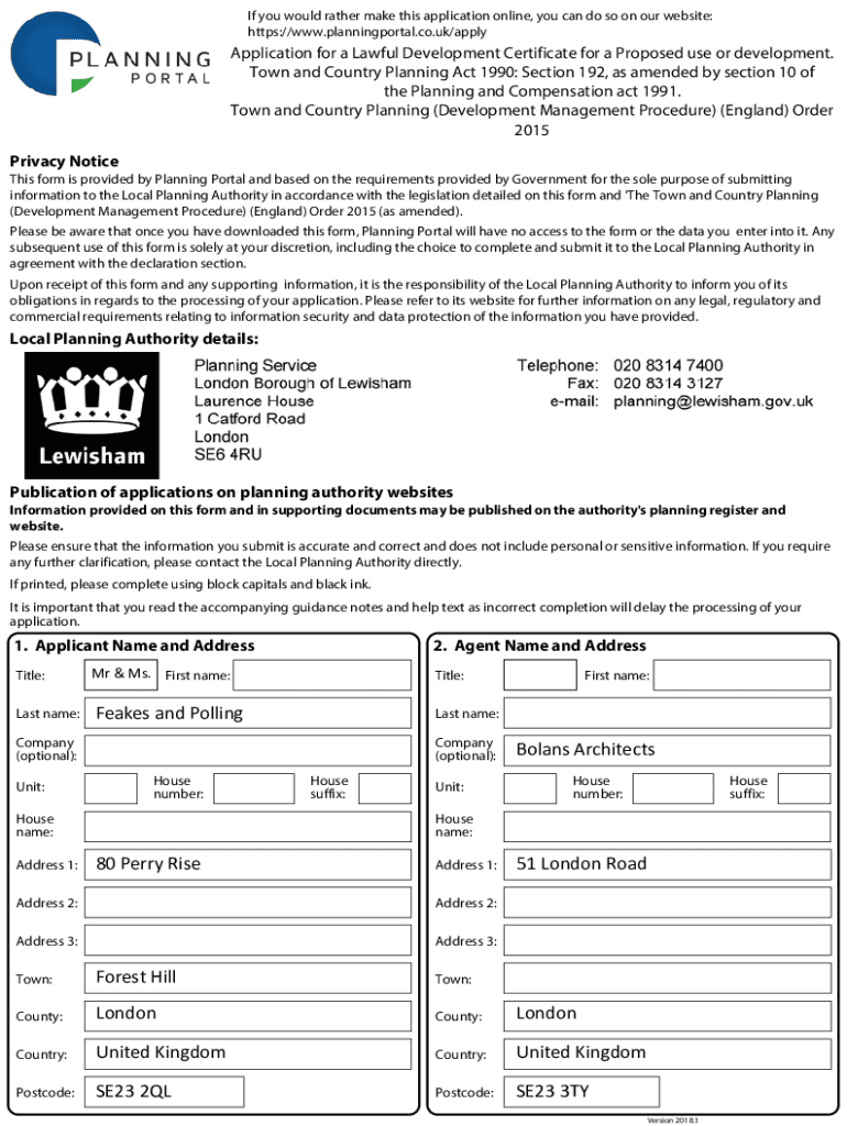Fillable Online Process for a planning application Fax Email Print - pdfFiller