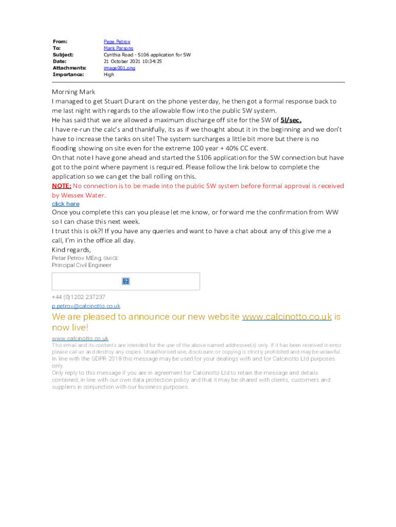 Fillable Online S106 application for SW Fax Email Print - pdfFiller