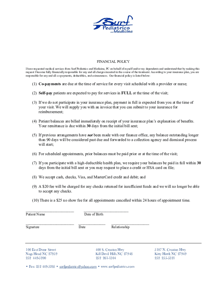 Fillable Online surf pediatrics patient intake form Fax Email Print - pdfFiller