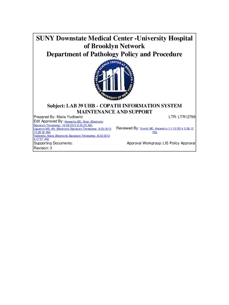 Fillable Online SUNY Downstate Medical Center -University Hospital of ... Fax Email Print ...