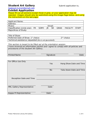 Application to Exhibit in the WJB Gallery - Secure s Doc Template ...