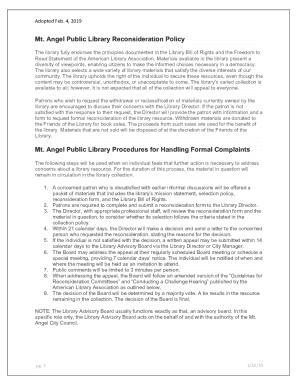 Fillable Online Library Bill of Rights and Freedom to Read Statement ...