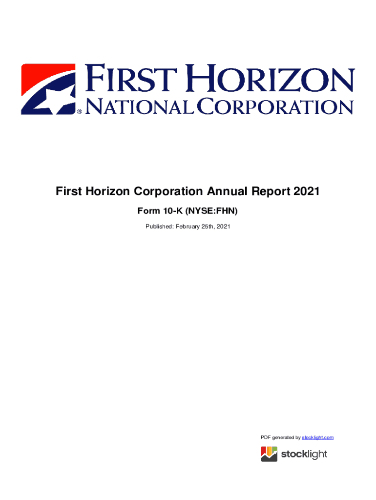 Fillable Online first horizon national corporation Fax Email Print ...