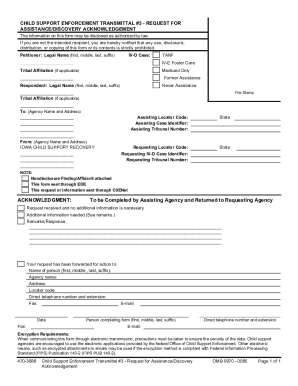 Fillable Online 470-3688, Child Support Enforcement Transmittal #3 ...