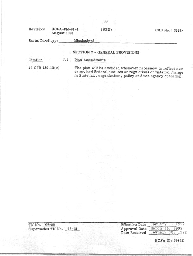 Fillable Online medicaid ms 42 CFR430.12 - Submittal of State plans and ...