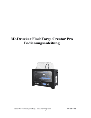 Ausfüllbar Online FlashForge Creator Pro 2 User Guide Fax Email Drucken ...