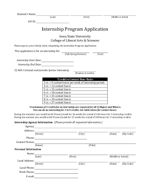 Fillable Online Criminal Justice Internship FAQs and Internship ...