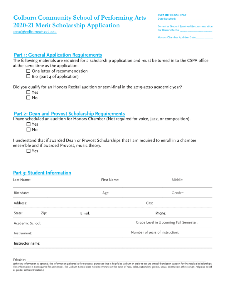 Fillable Online Community School of Performing Arts Fax Email Print - pdfFiller
