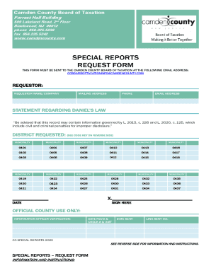 Fillable Online SPECIAL REPORTS REQUEST FORM Fax Email Print - pdfFiller