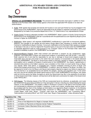 Fillable Online Additional Standard Terms and Conditions for Purchase Orders Fax Email Print ...