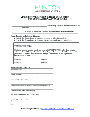 Fillable Online attorney affirmation for nontraditional format course ...