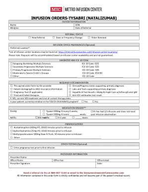 Fillable Online Patient Preferences for Time and Location of Infusible ...