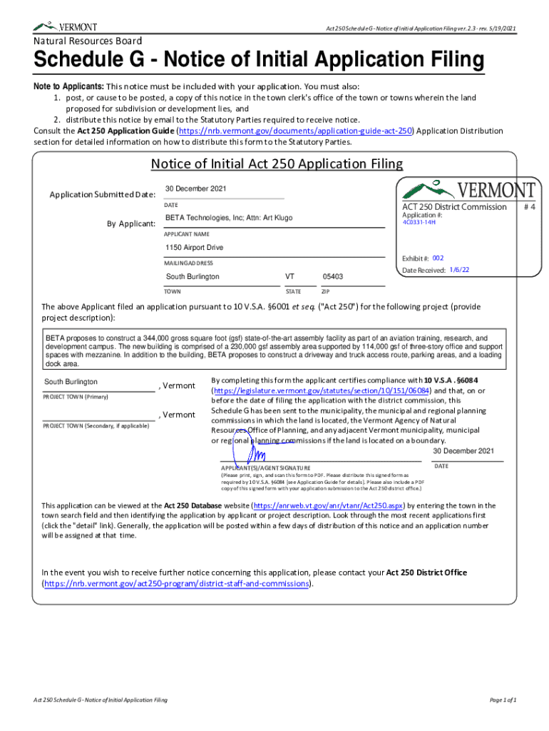 Fillable Online Act 250 Application for Land Use Permit Fax Email Print ...
