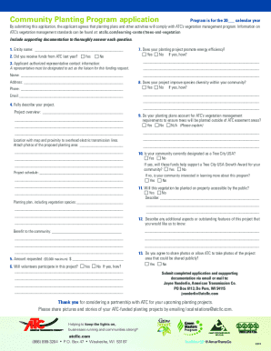 Fillable Online Community Planting Program application Fax Email Print ...