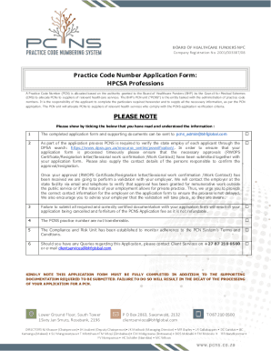Fillable Online Practice Code Number Application Form: HPCSA ... Fax ...