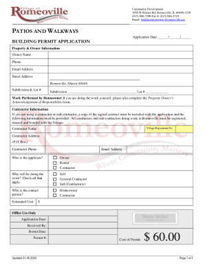 Fillable Online Get the free Deck Permit Application - Romeoville Fax ...