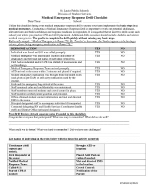 Fillable Online EMERGENCY EVACUATION Fire Drills & Code Red/ ... Fax ...