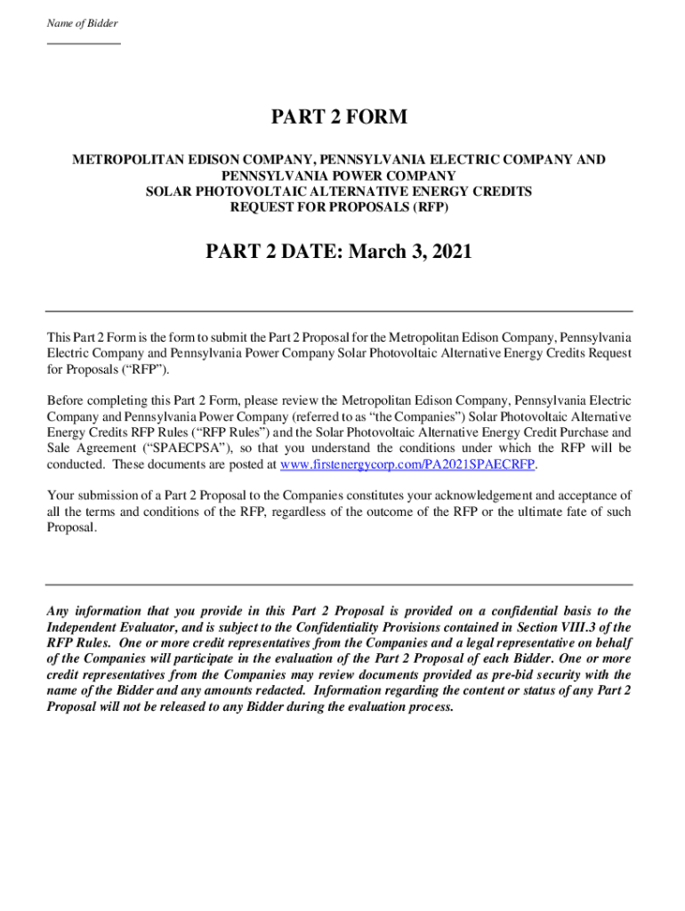 Fillable Online APPENDIX 6 - SPAEC RFP - Part 2 Form Fax Email Print ...