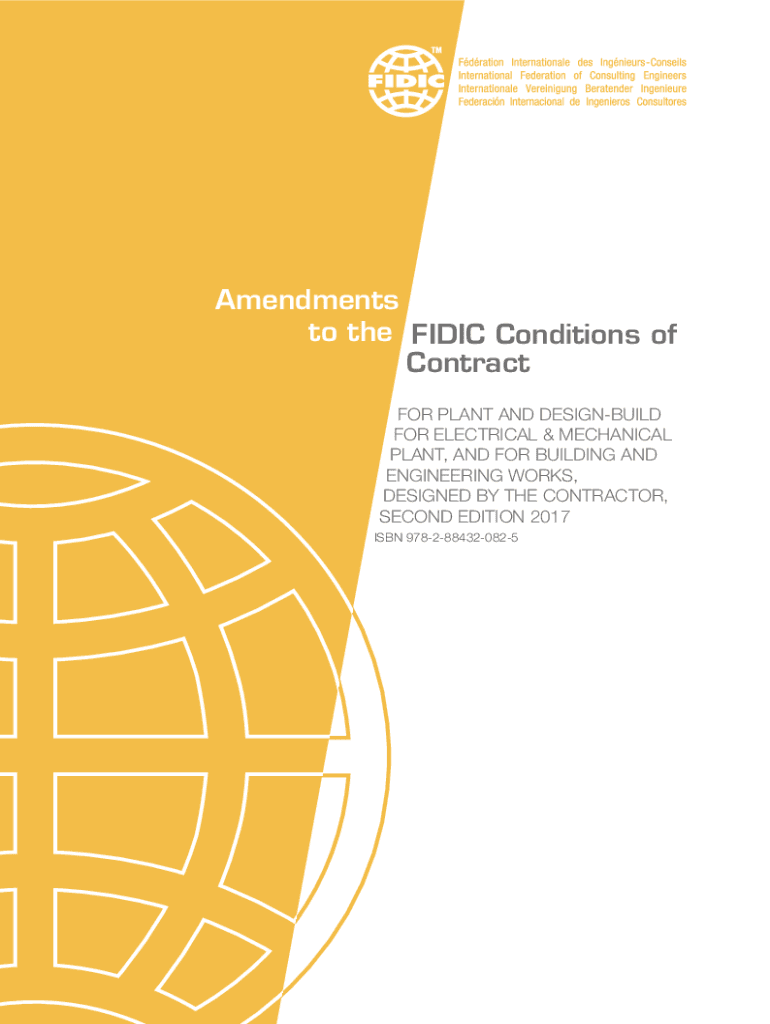 Fillable Online Amendments to the FIDIC Conditions of Contract for ...