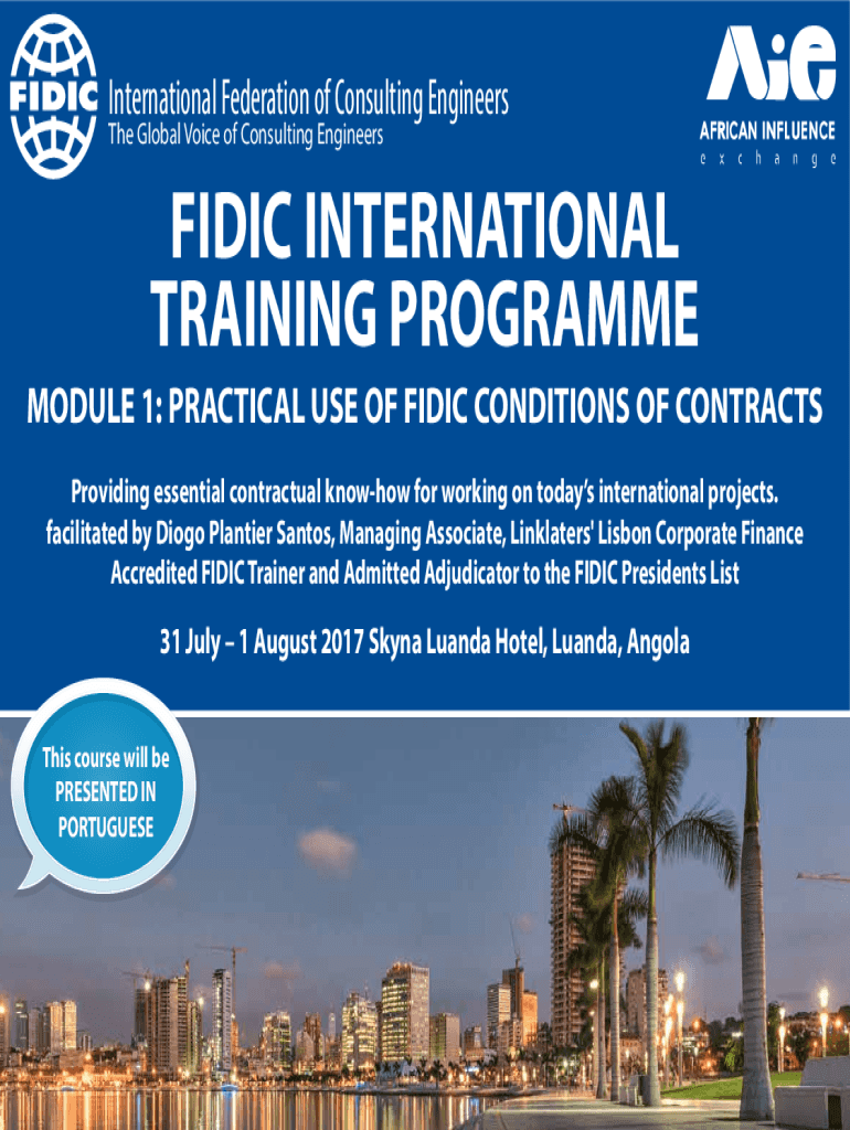 Fillable Online FIDIC Module 1: Practical use of FIDIC conditions of contracts Fax Email Print ...