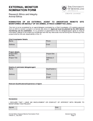 Fillable Online EXTERNAL MONITOR NOMINATION FORM Fax Email Print ...