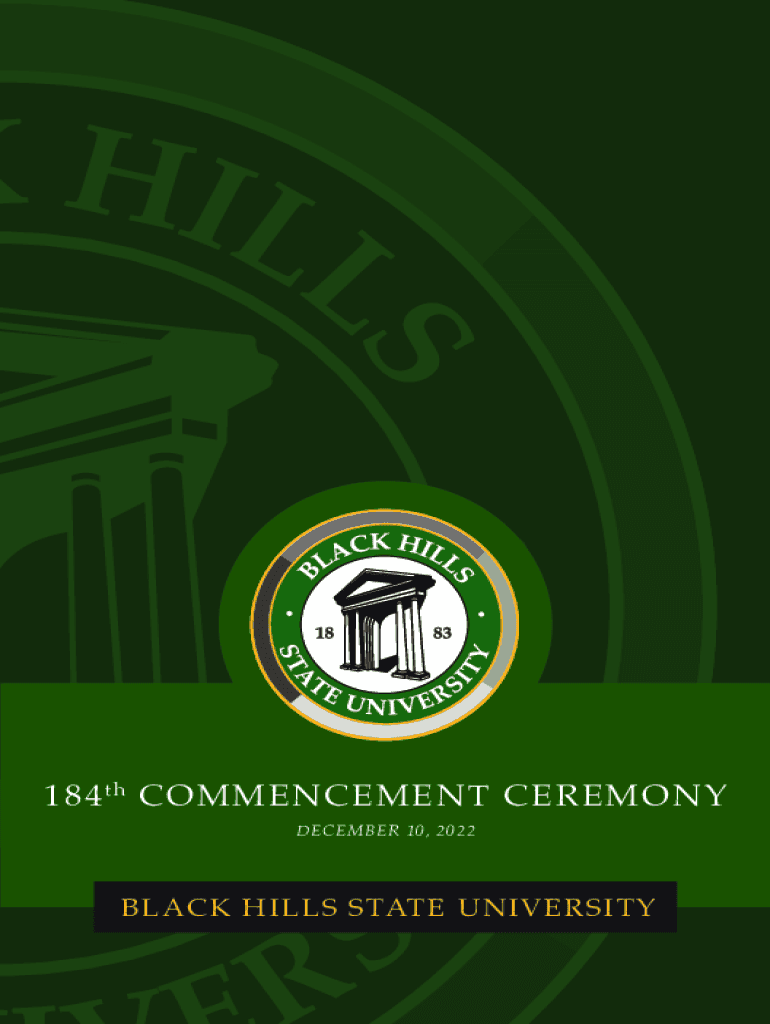 Fillable Online 184th Commencement CeremonyBlack Hills State ... Fax Email Print - pdfFiller