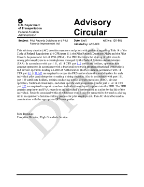 Fillable Online AC 120-68J. Pilot Records Database and Pilot Records ...