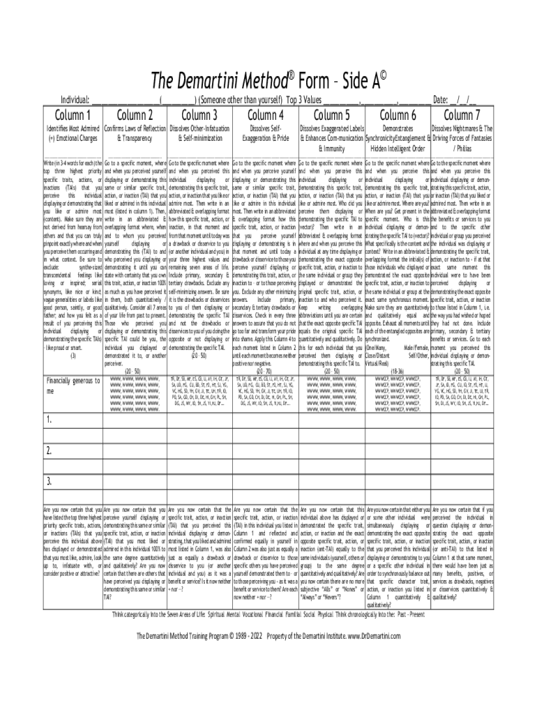 Fillable Online Demartini Method Pdf - Fill Online, Printable, Fillable, Blank Fax Email Print ...