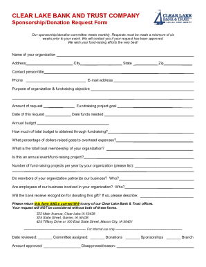 Fillable Online Request a Donation or Sponsorship Fax Email Print ...