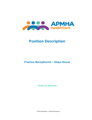 Fillable Online Receptionist job description template Fax Email Print ...