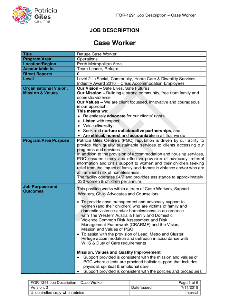 Fillable Online Clinical Services Caseworker /C43Class Spec Details Fax ...