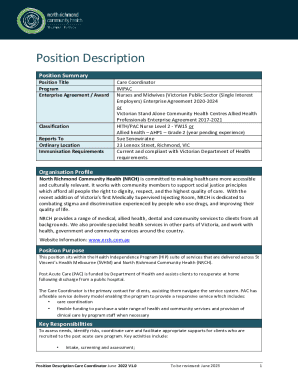 Fillable Online 1 JOB DESCRIPTION POSITION TITLE: COVID-19 Nurse ...