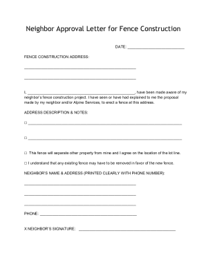 Fillable Online Fence Connection Authorization Letter Fax Email Print ...