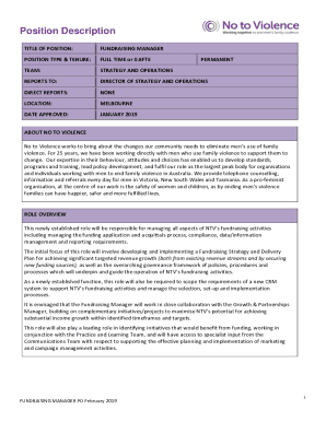 Fillable Online Fundraiser Job Description Template Fax Email Print ...